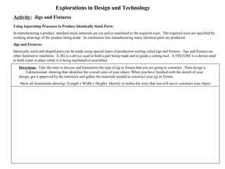 Jigs and fixtures design brief | PPT