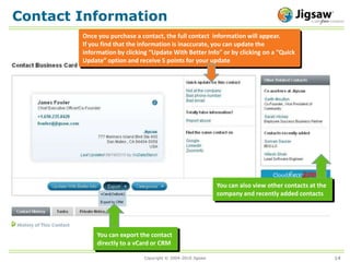 Jigsaw Data Cloud Overview | PPT