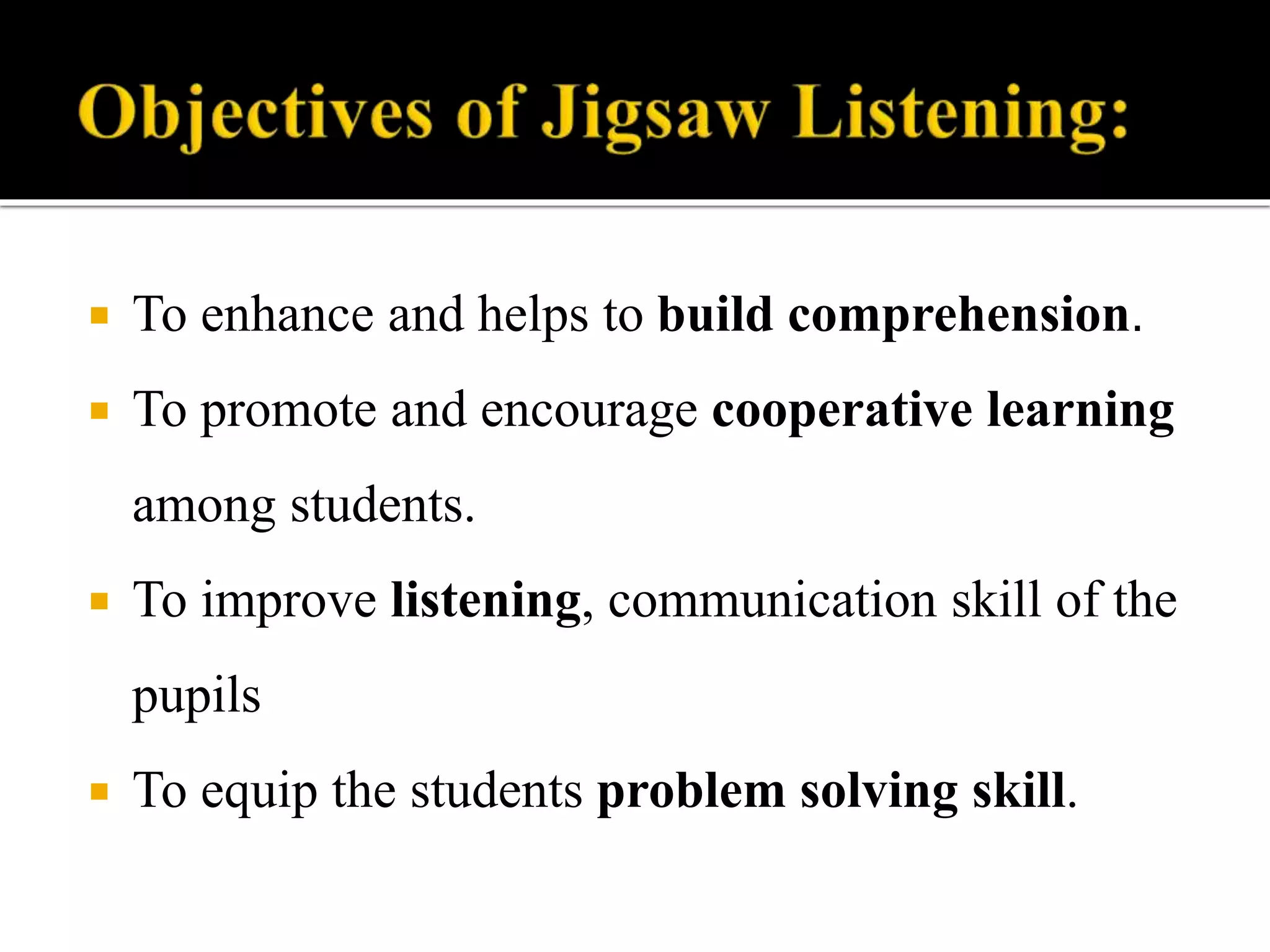 Jigsaw listening english | PPTX