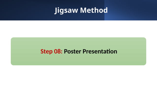 Jigsaw Method, Total Eight Steps. ITBV course | PPT