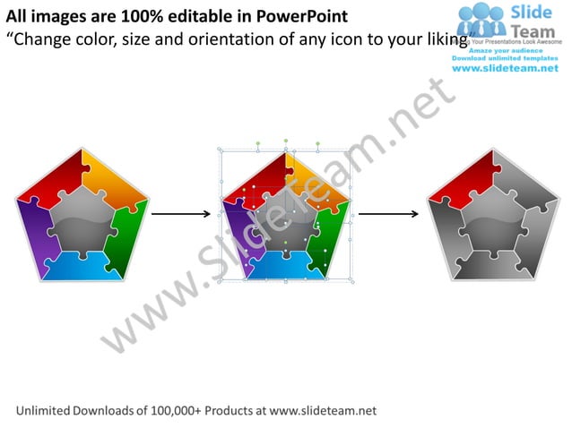 Jigsaw puzzle 5 stages powerpoint templates 0712 | PPT