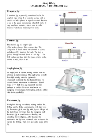 study of jig machine, its types & operation | DOCX