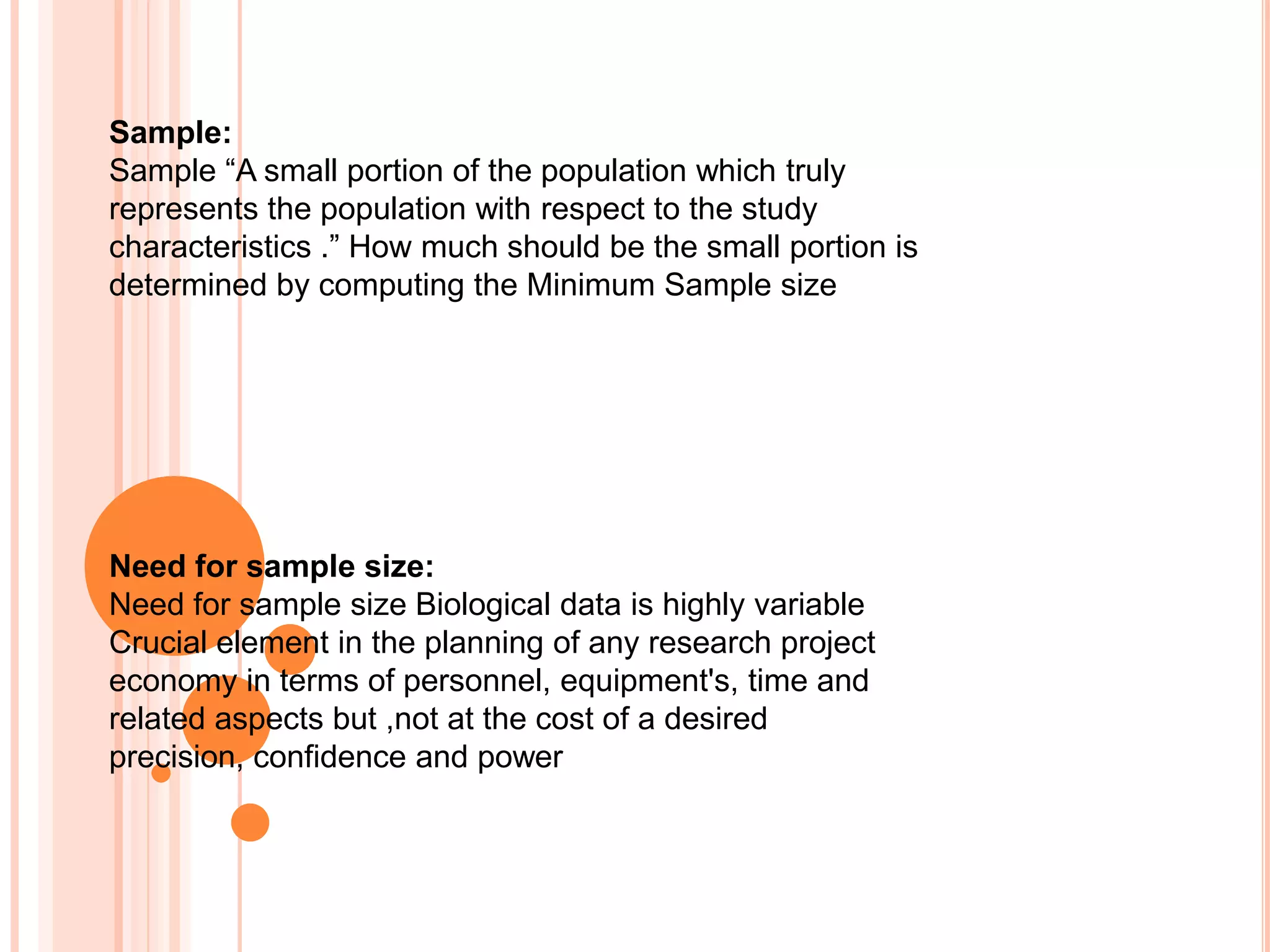determination of sample size | PPTX