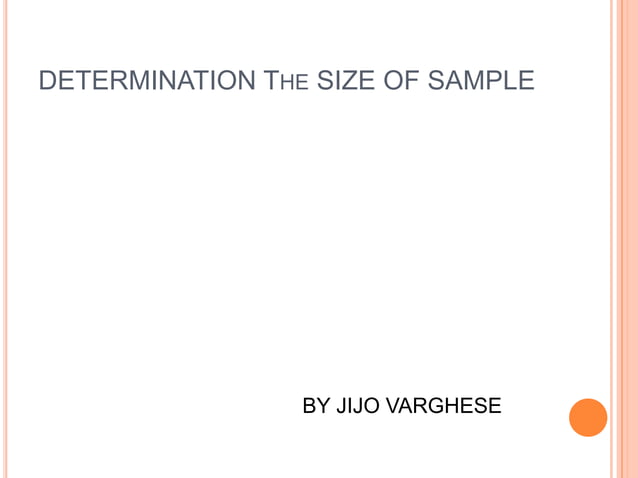 determination of sample size | PPT