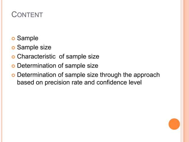 determination of sample size | PPT