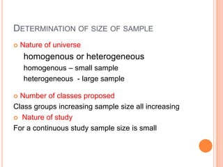 determination of sample size | PPTX | Physics | Science