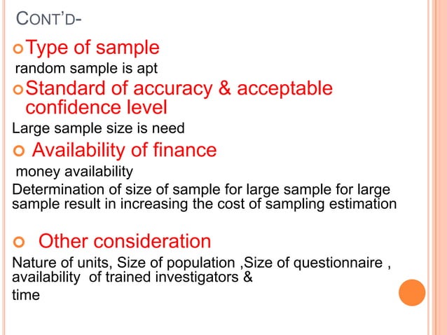 determination of sample size | PPT
