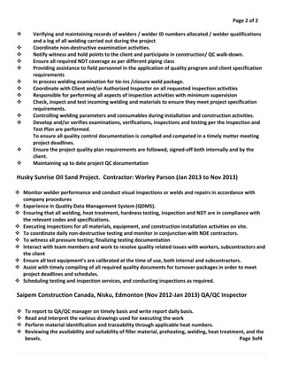 Jijo's resume ( qc inspector )doc | PDF