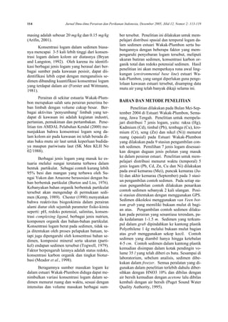 SEBARAN LOGAM BERAT DALAM SEDIMEN ESTUARI WAKAK-PLUMBON, SEMARANG, JAWA ...