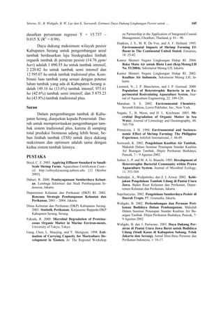 ESTIMASI DAYA DUKUNG LINGKUNGAN PESISIR UNTUK PENGEMBANGAN AREAL TAMBAK BERDASARKAN LAJU ...