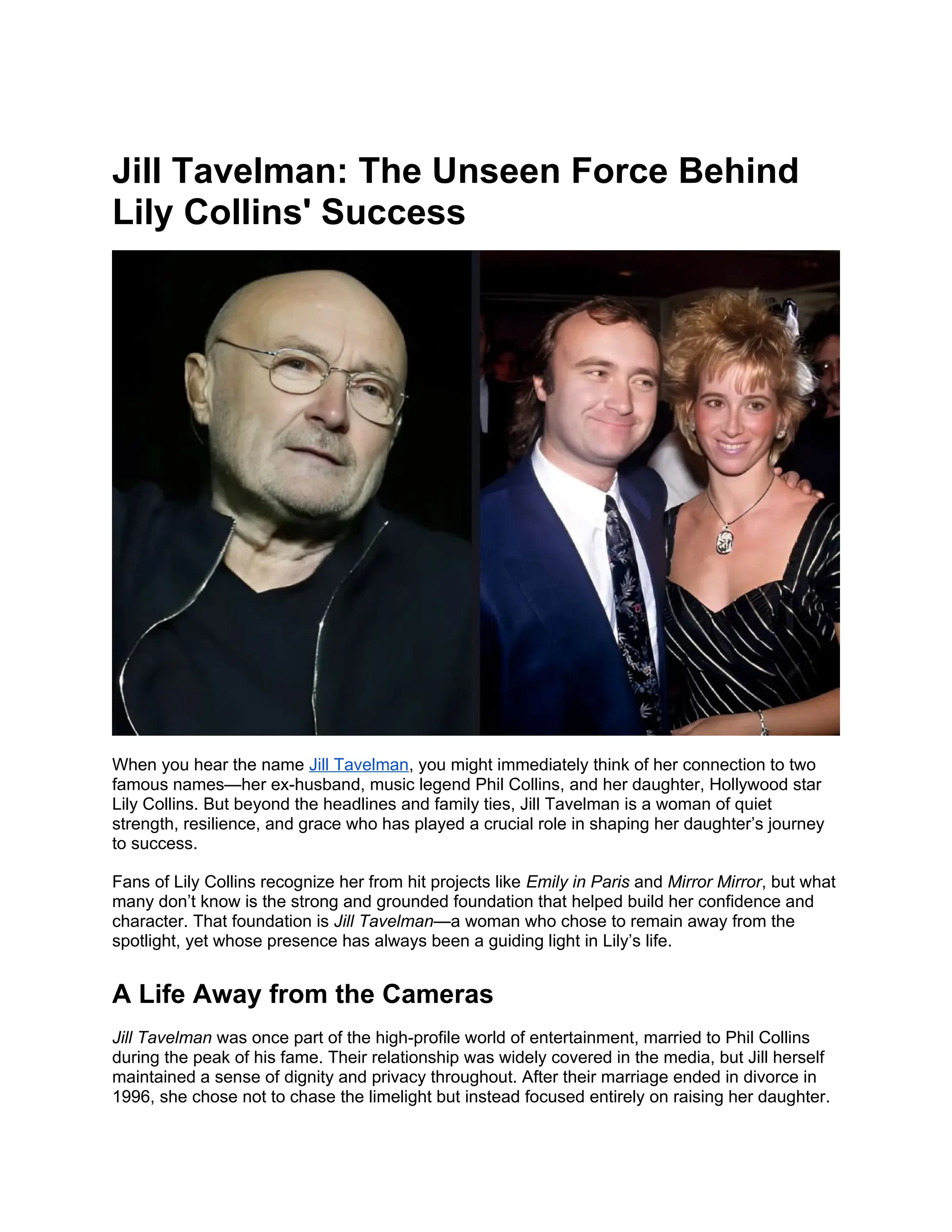 Jill Tavelman: The Quiet Strength Behind Lily Collins | DOCX