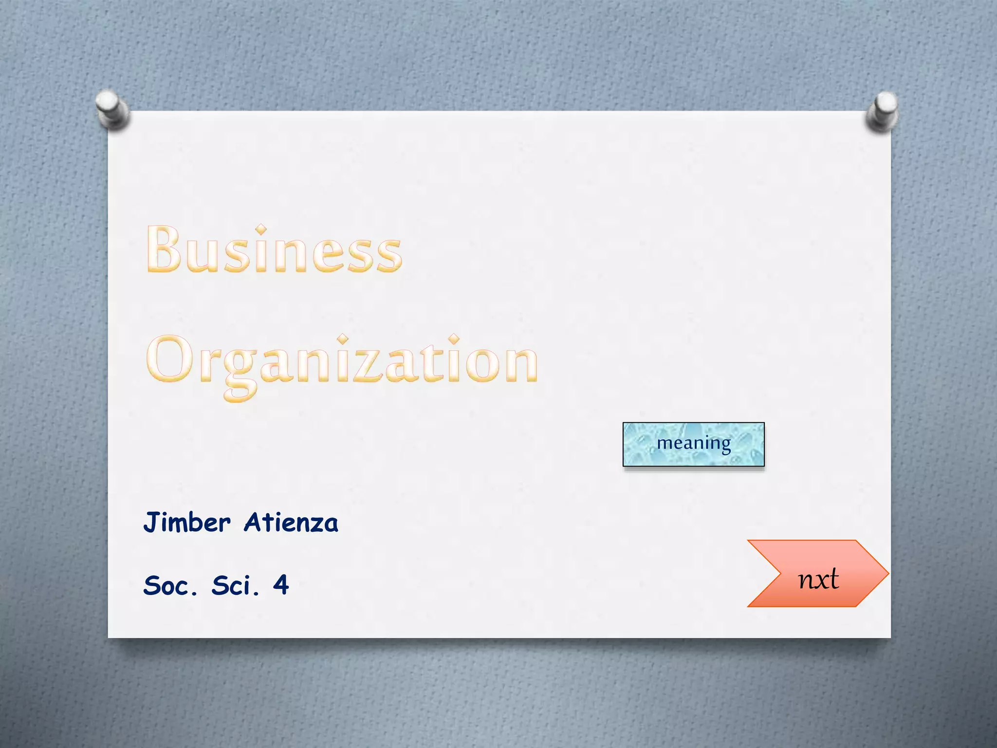 types of Business Organization | PPTX