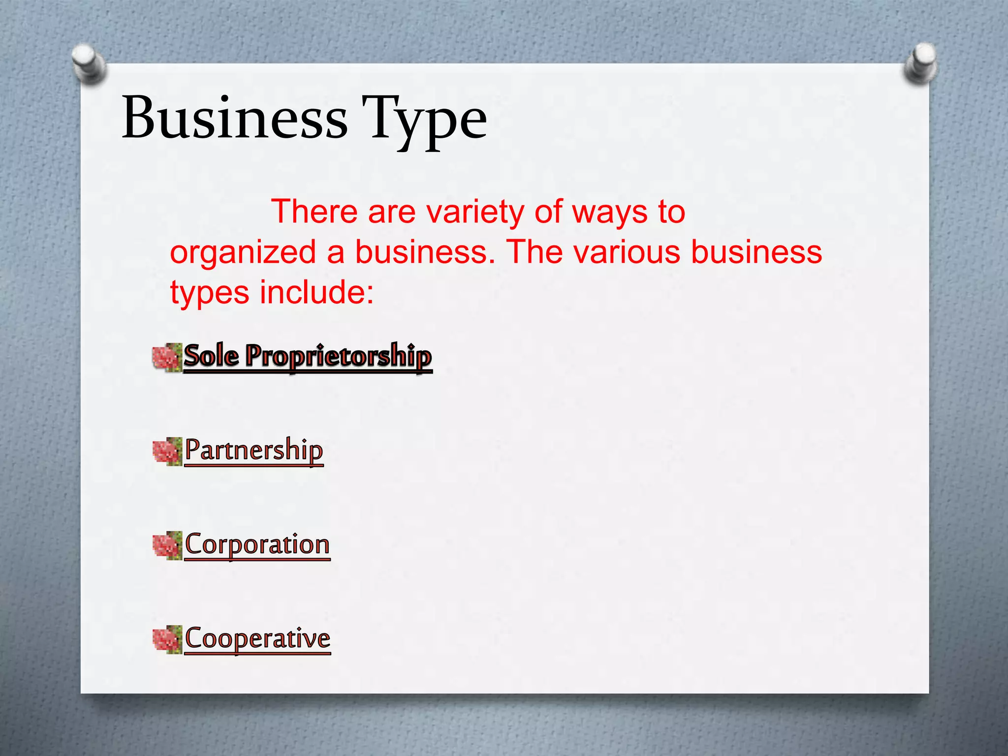 types of Business Organization | PPTX