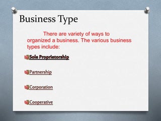types of Business Organization | PPTX
