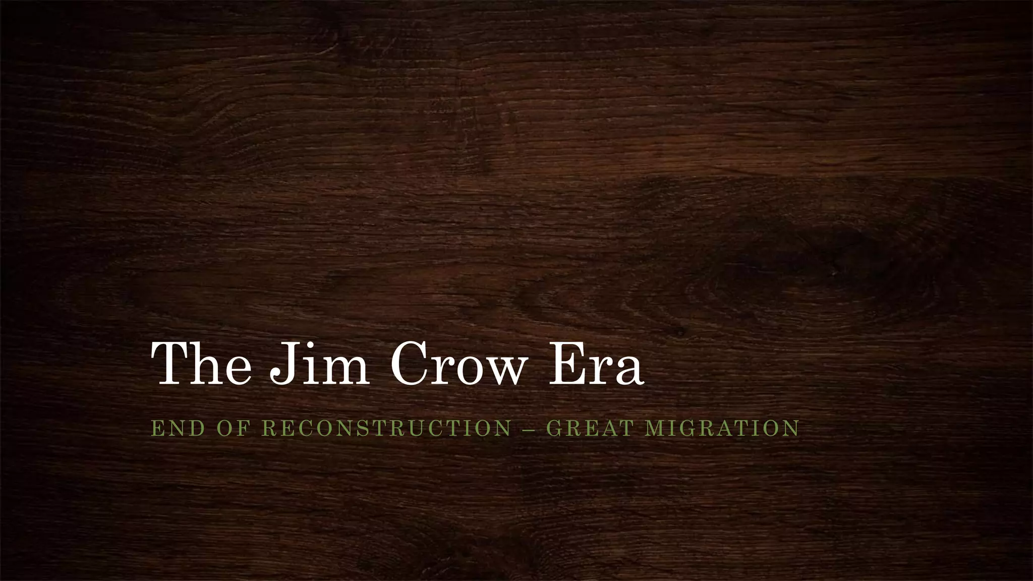 Jim crow great migration presentation a-d | PPTX