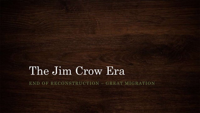 Jim crow great migration presentation a-d | PPT
