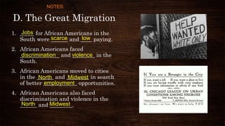 Jim crow great migration presentation a-d | PPTX