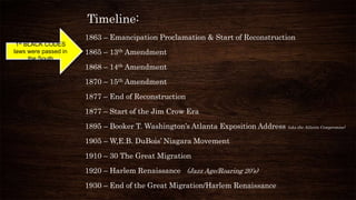Jim crow great migration presentation a-d | PPTX