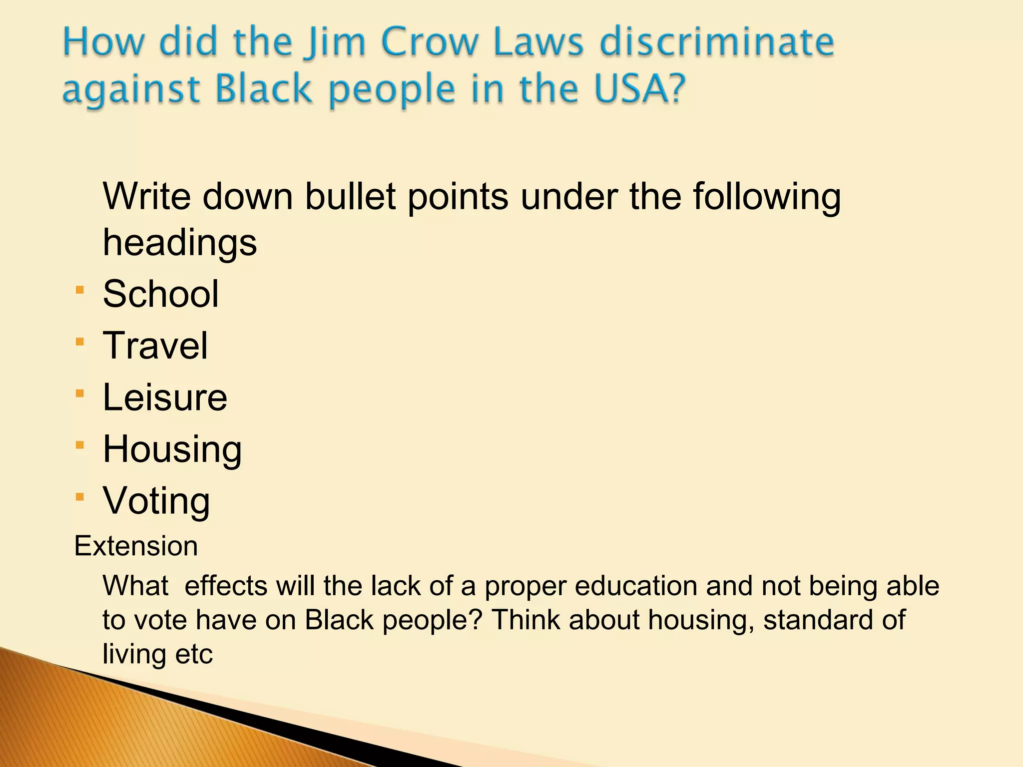 Jim crow day 2 | PPT | Debated Sensitive Social Issues | Sensitive Topics