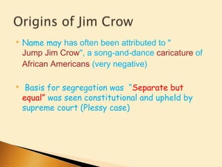Jim crow day 2 | PPT | Debated Sensitive Social Issues | Sensitive Topics