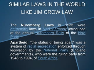 Jim Crow Law | PPTX