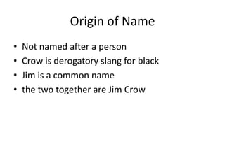 Jim crow laws | PPT