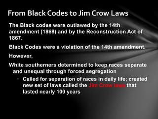 Jim crow laws | PPTX