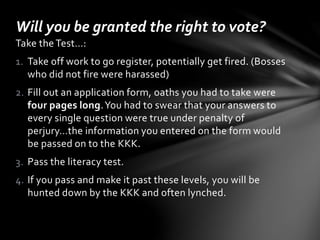 Jim Crow Laws Voting Test