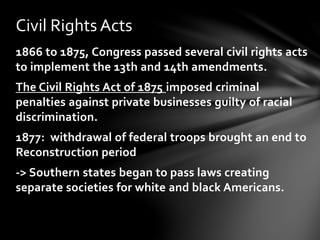 Civil Rights Act 1866 1875
