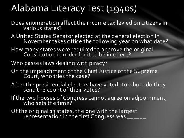 Jim Crow Voting Test