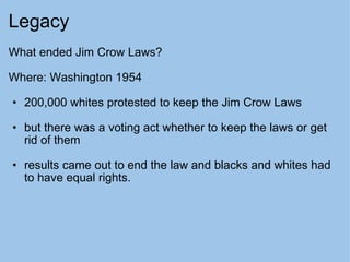 Jim crow laws_impact_on | PPT
