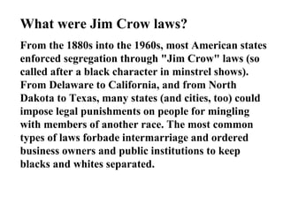 Jim Crow Powerpoint | PPT