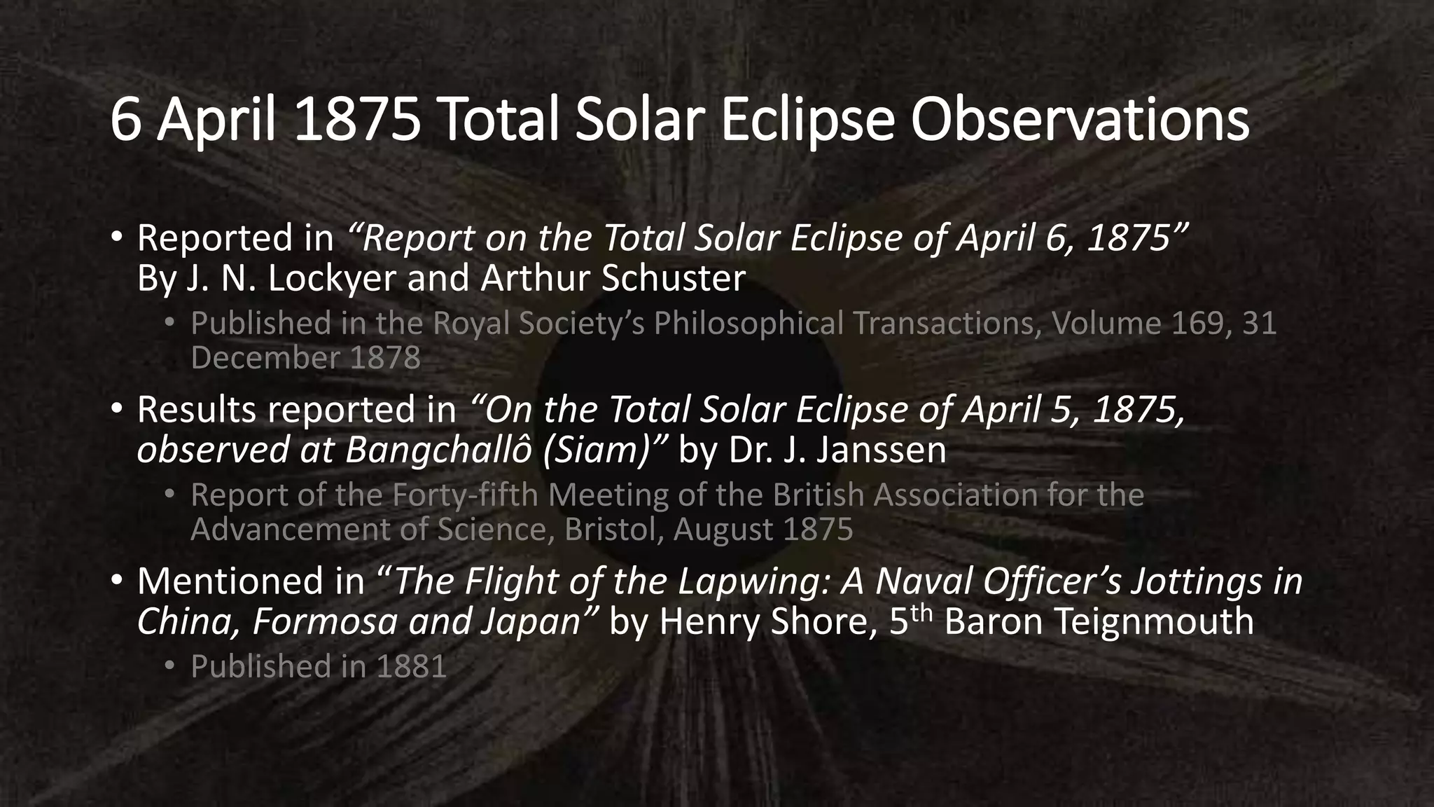 6 april 1875 total solar eclipse at grand palace | PPT