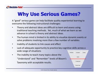 "Serious Games, Serious Learning" By Jim Lunsford - Serious Play ...