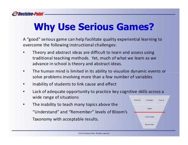 "Serious Games, Serious Learning" By Jim Lunsford - Serious Play Conf…
