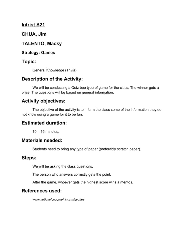 Jim Macky Games | DOC