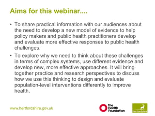 Complex Public Health Problems - systems approaches | PPTX