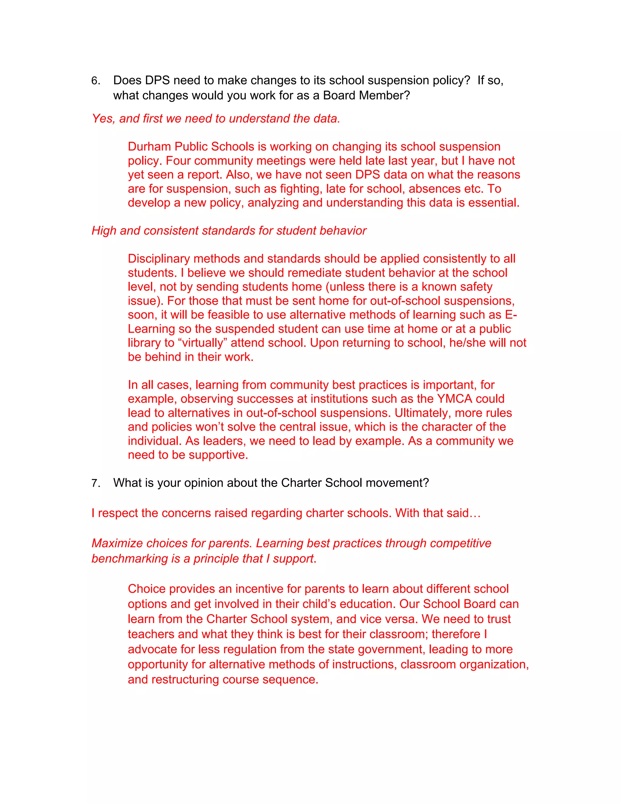 Jimmy Doster 2014 PA-PAC Questionnaire | PDF