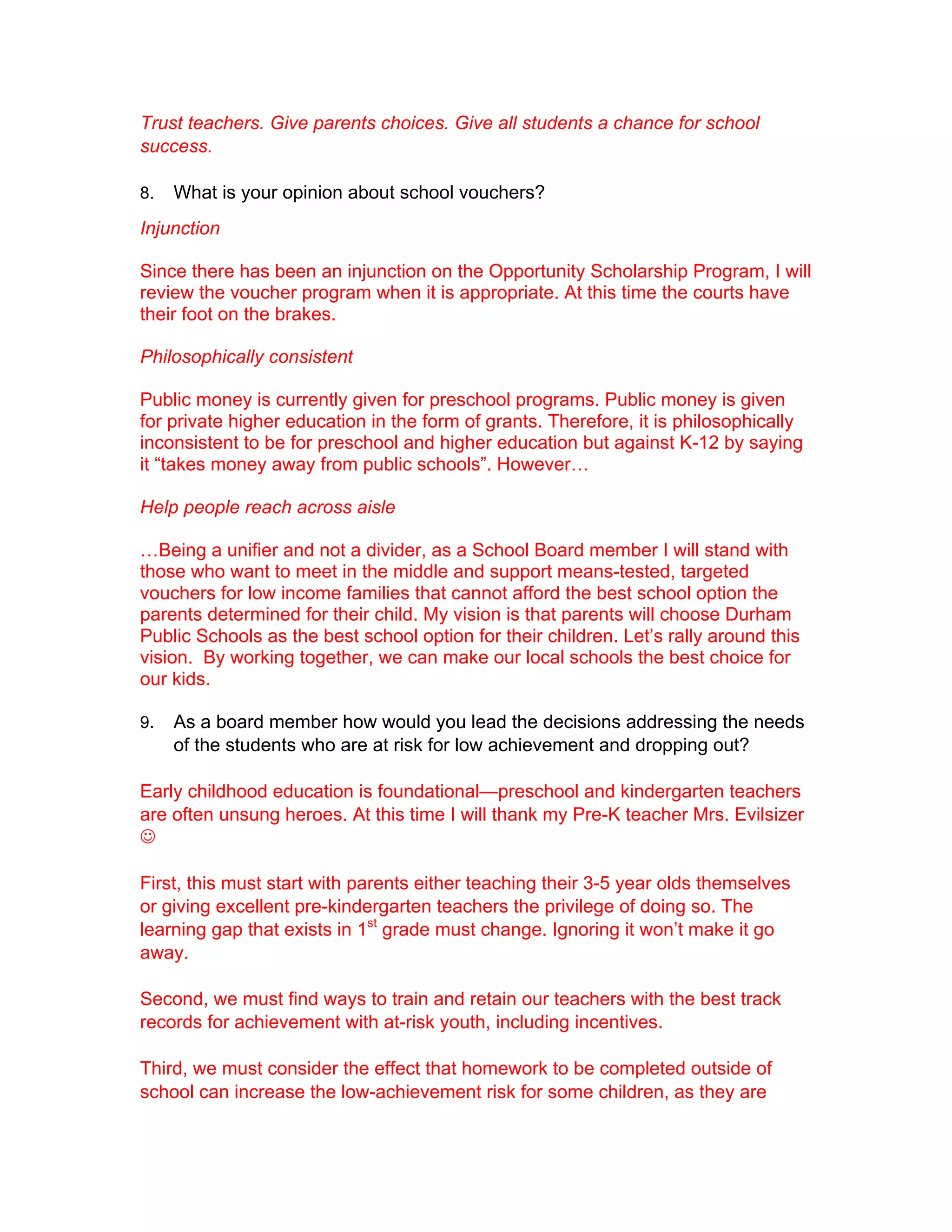 Jimmy Doster 2014 PA-PAC Questionnaire | PDF