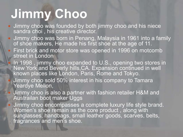 Jimmy choo Brand Personality | PPT