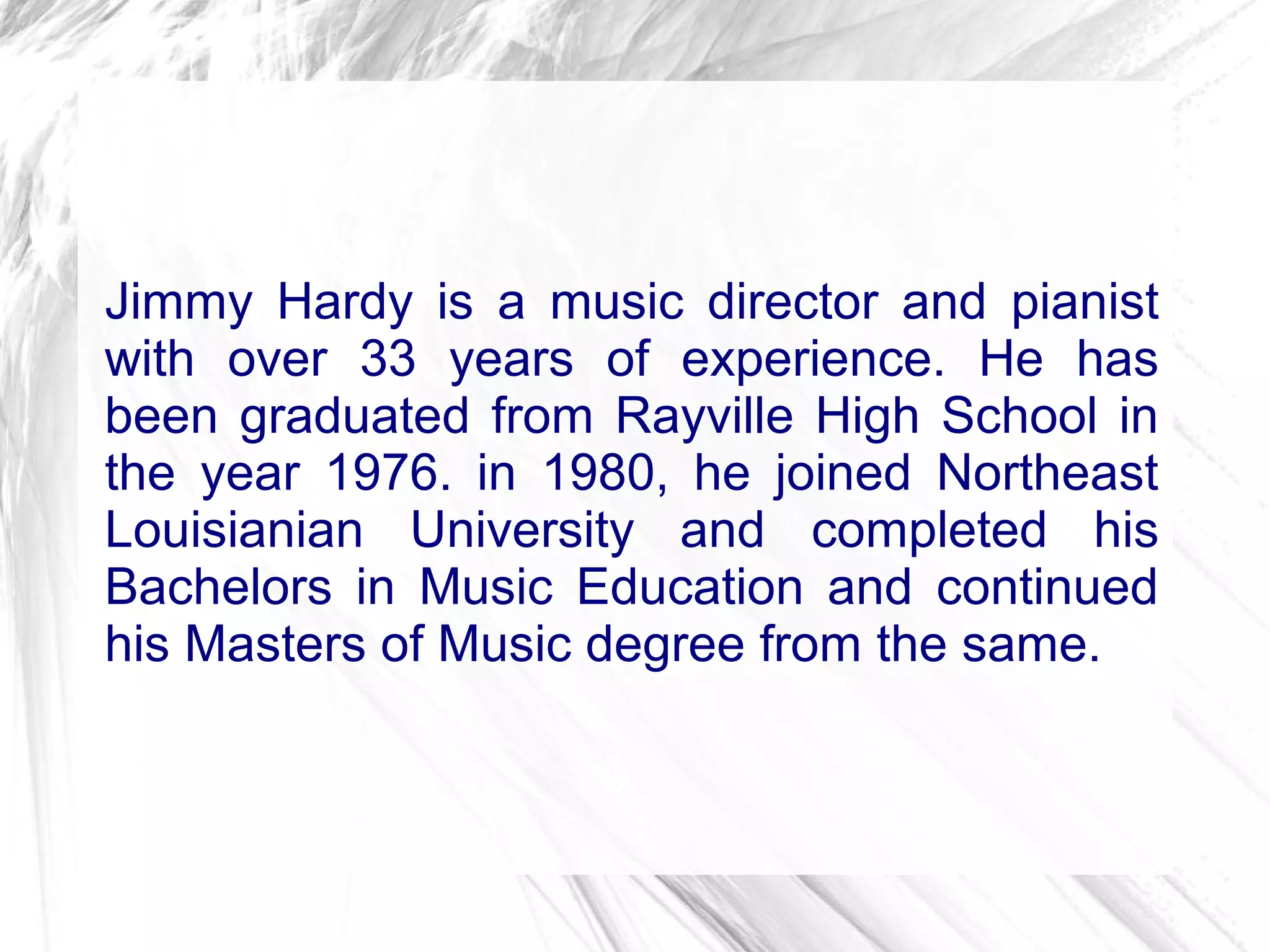 Jimmy Hardy - Music Director | PPT