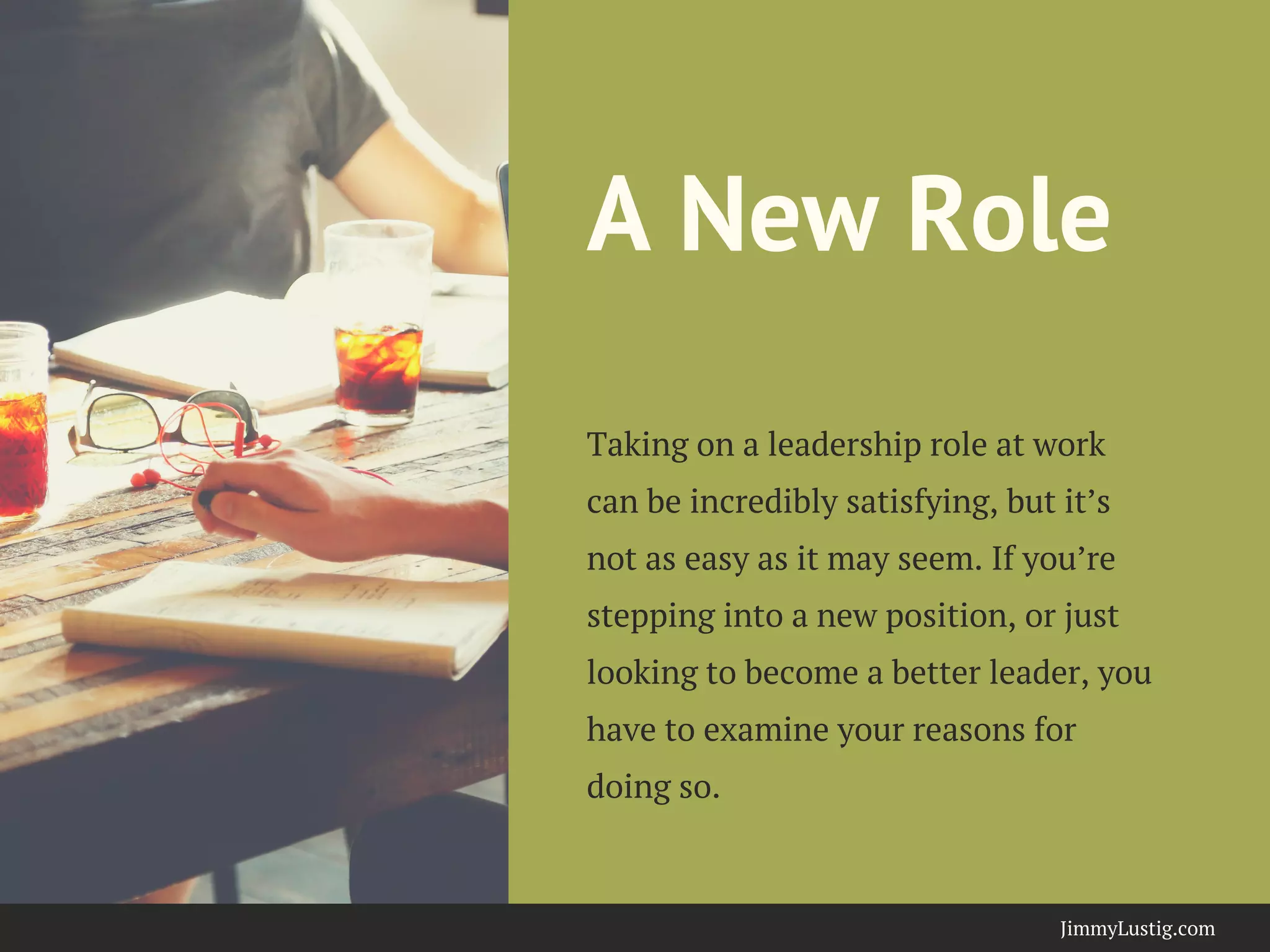 Jimmy Lustig | How to Assume a Leadership Role at Work | PPT