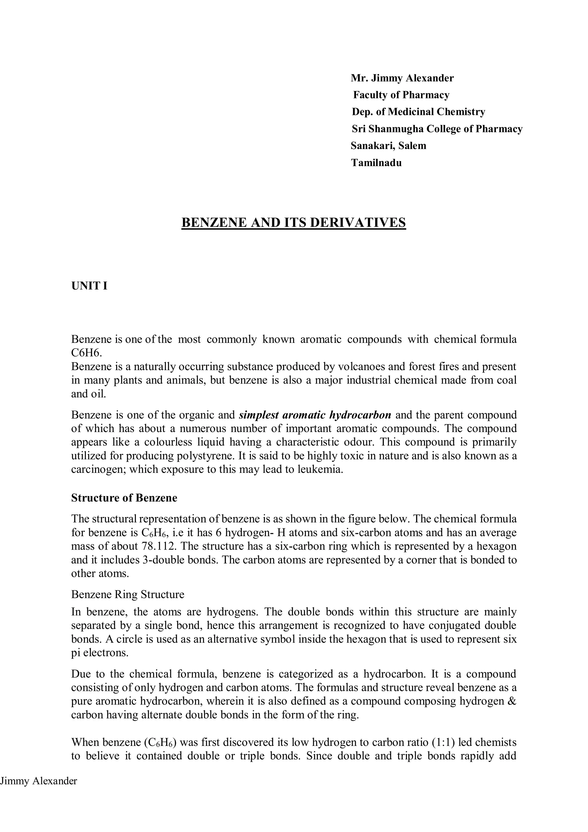 Pharmaceutical Organic Chemistry , Jimmy Alexander, Associate Professor ...
