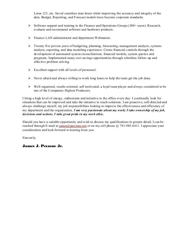 Jimmy Sweeney Cover Letter Samples