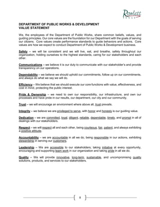 Jim Proce - 2014 DPW Strategic Planning Document | PDF