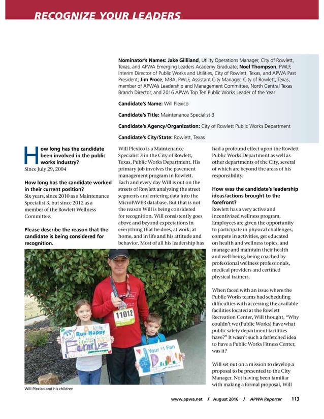 Jim Proce - Recognize Your Leaders - August 2016 | PDF