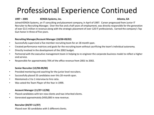 Jim Sandrock Resume | PPT