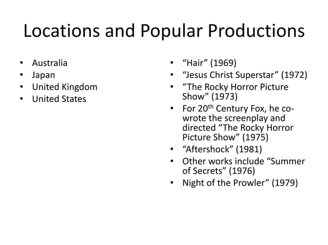 Jim Sharman Powerpoint Final | PPT