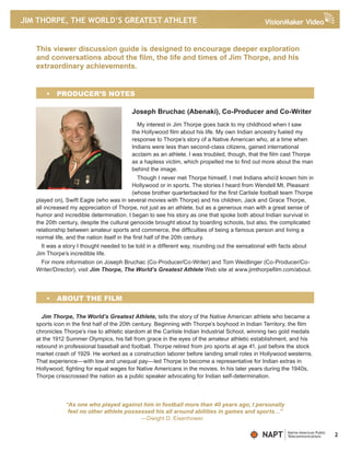 Jim Thorpe Viewer Discussion Guide | PDF | Documentary | Genres