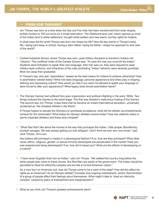 Jim Thorpe Viewer Discussion Guide | PDF | Documentary | Genres